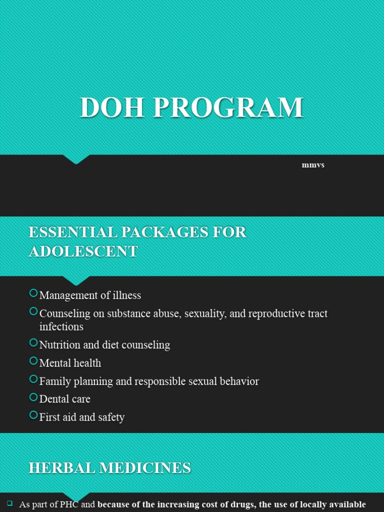 Module 7.02 Unit V DOH PROGRAMS | PDF