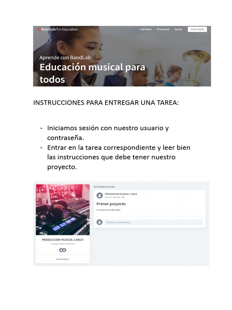 instrucciones Bandlab | PDF