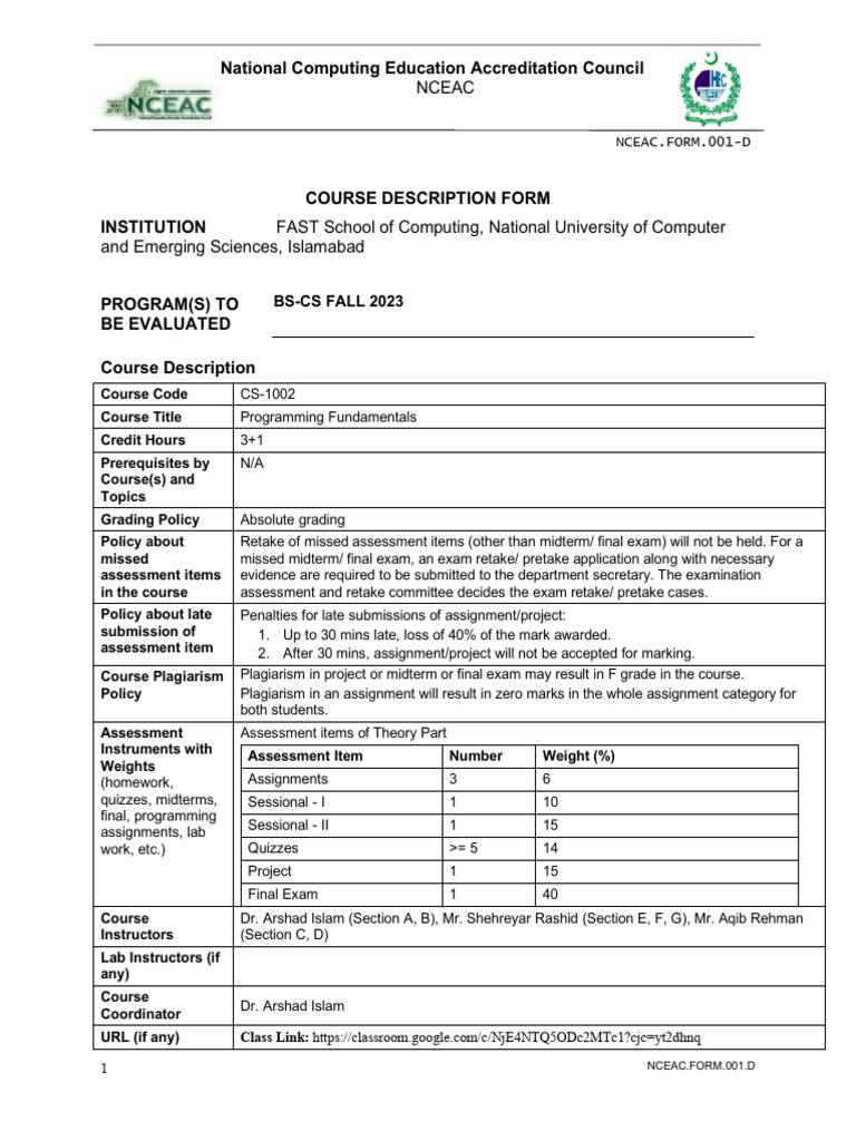 CS-1002 PF-Fall-2023 | PDF CS-1002 PF-Fall-2023 | PDF