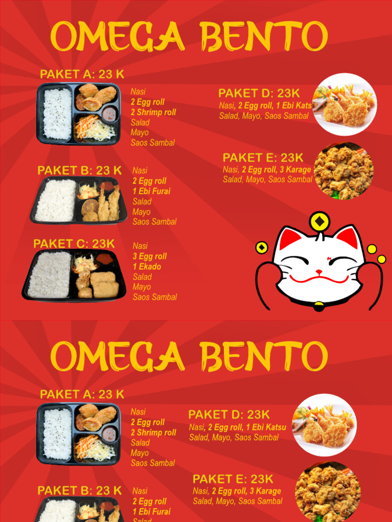 Menu Omega Bento | PDF