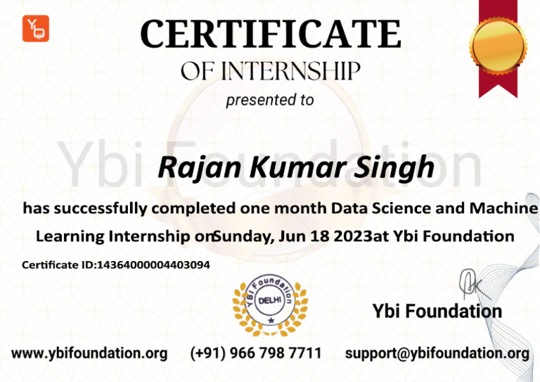 DataScience&MachineLearning Certificate | PDF