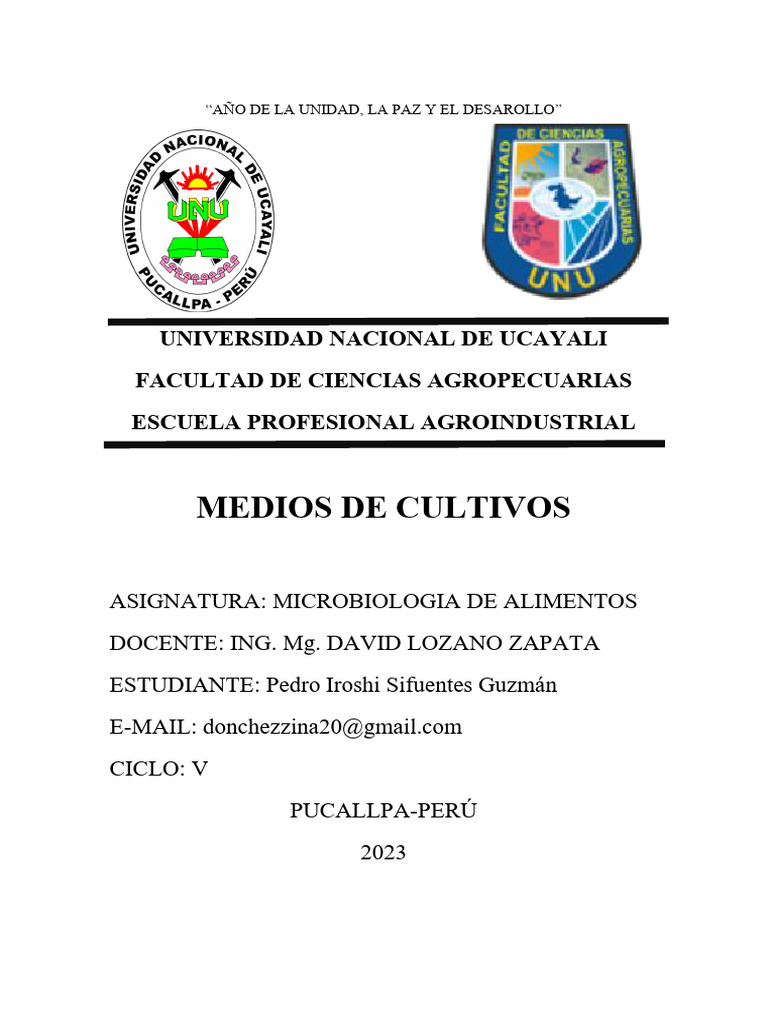 Informe N°2 Preparacion de Medios de Cultivos - Iroshi | PDF ...