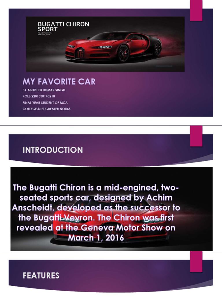 Bugatti Chiron: My Favorite Car | PDF | Technology & Engineering