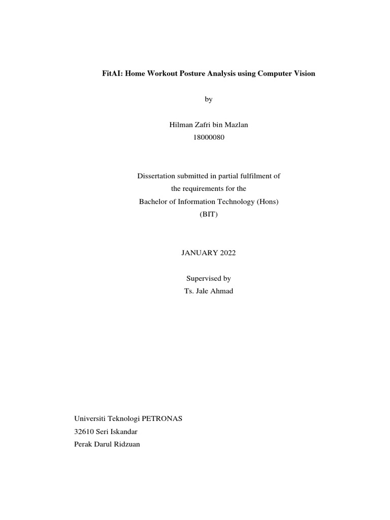FitAI Home Workout Posture Analysis Using Computer Vision | PDF ...