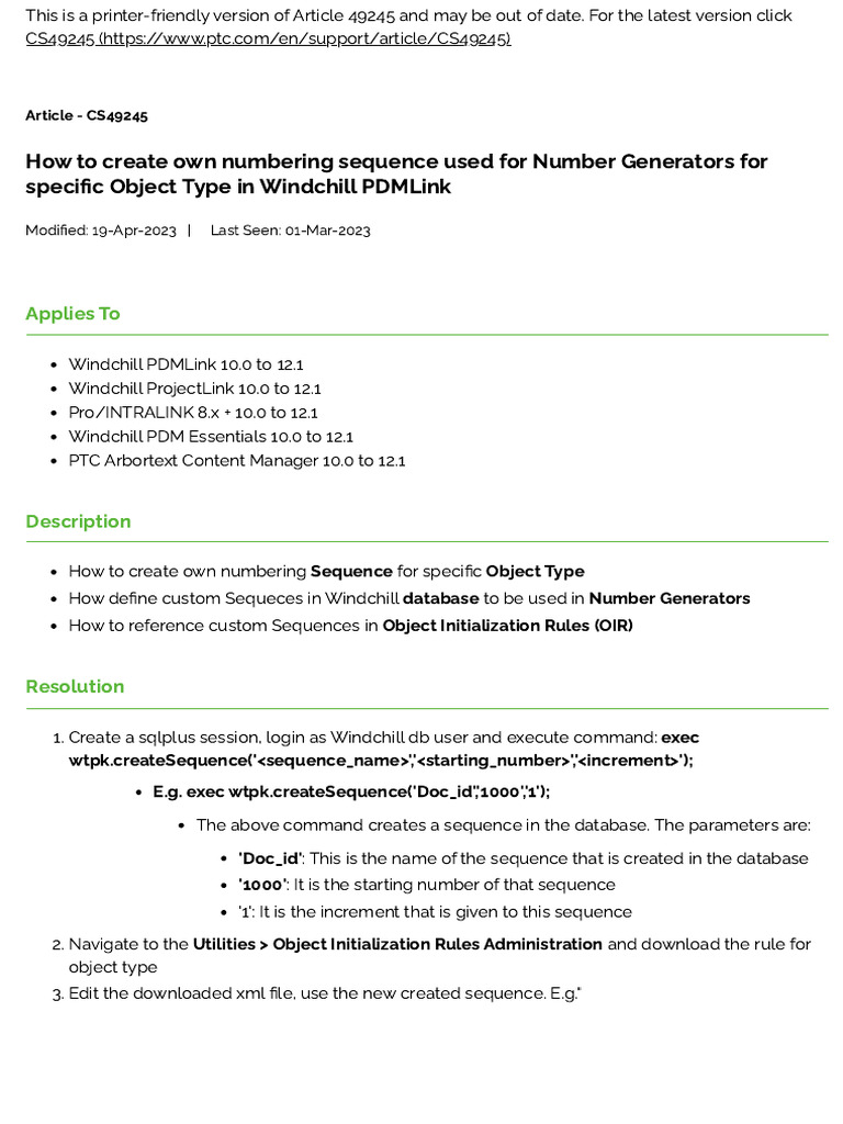 Article - CS49245 - How To Create Own Numbering Sequence Used For Number Generators For Specific ...