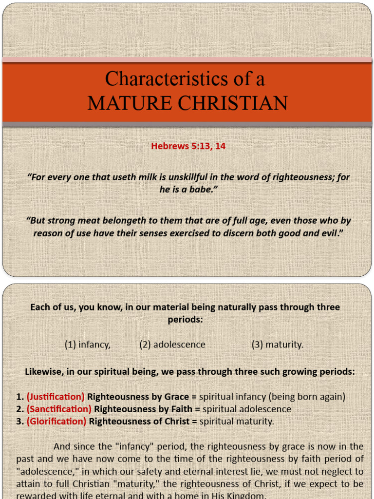 Characteristics of a Mature Christian | PDF