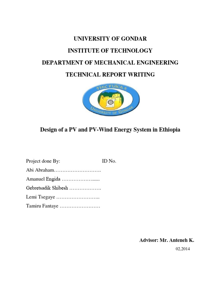 Technical Report | PDF | Photovoltaics | Photovoltaic System