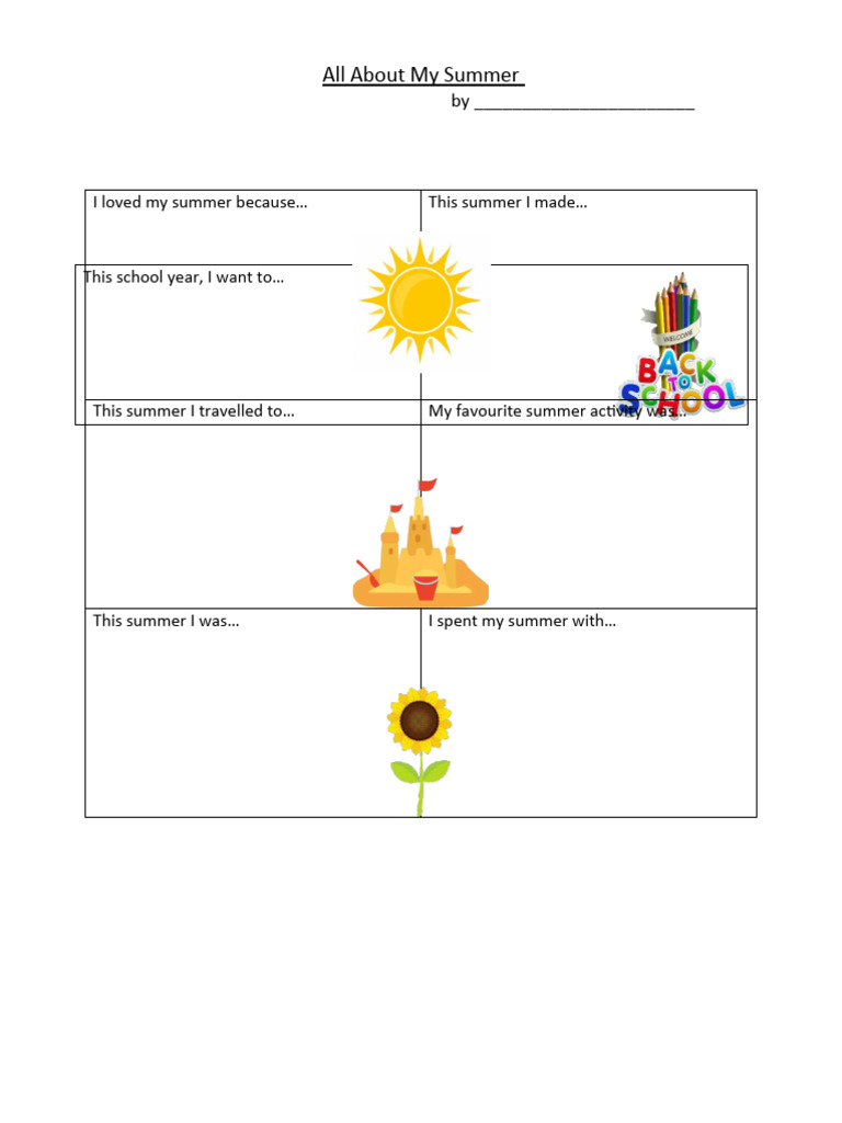 All About My Summer | PDF | Language Arts & Discipline | Art