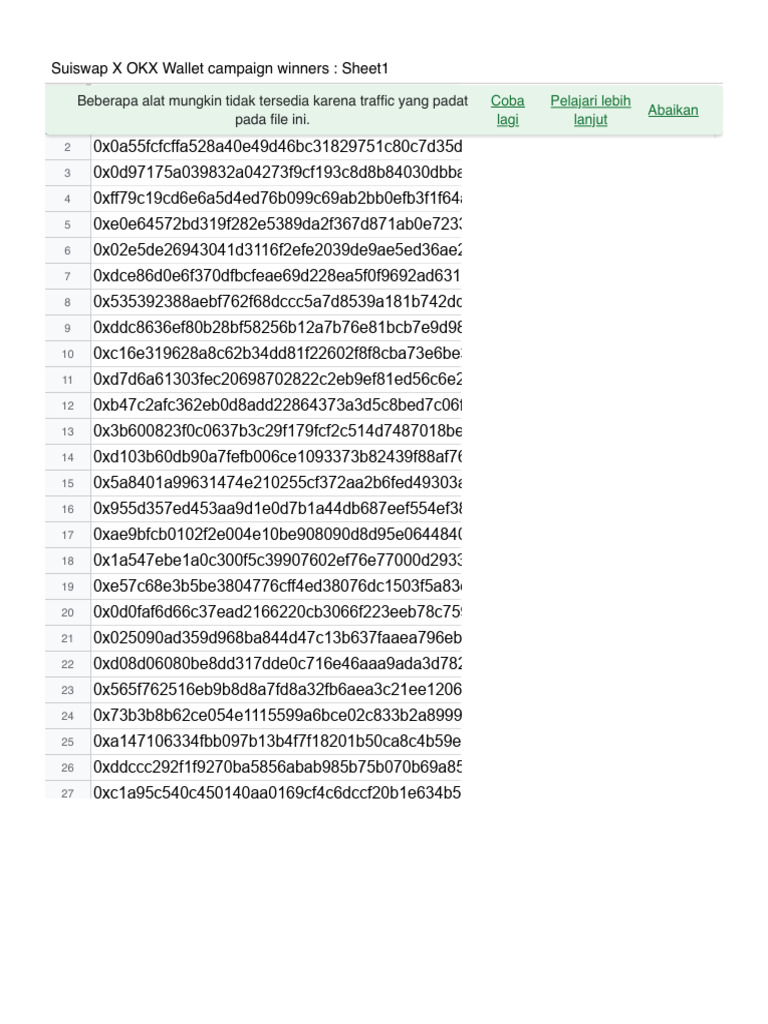 Suiswap X OKX Wallet Campaign Winners - Google Drive | PDF | Business ...