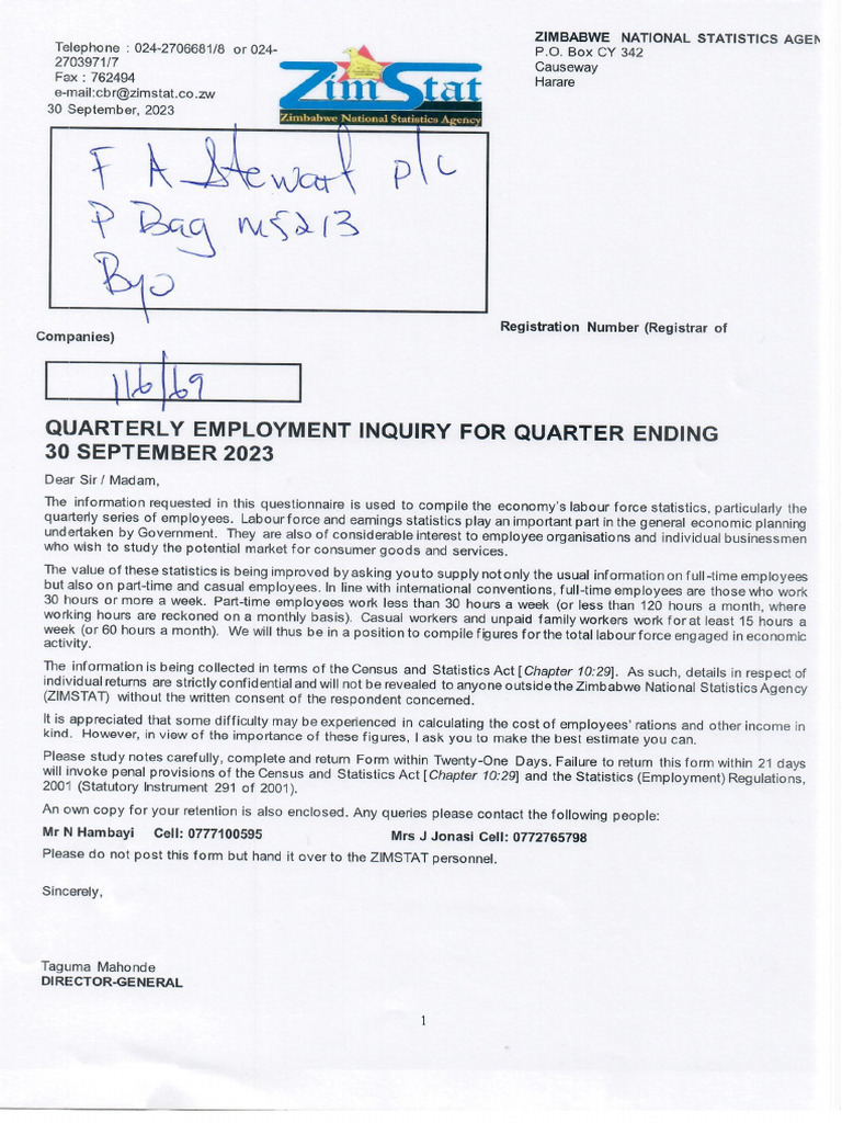 Zimstat Sept 23 | PDF