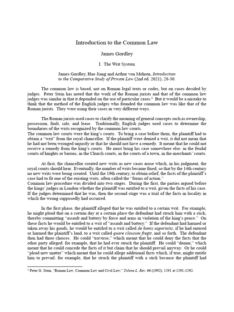 Introduction To The Common Law Pdf