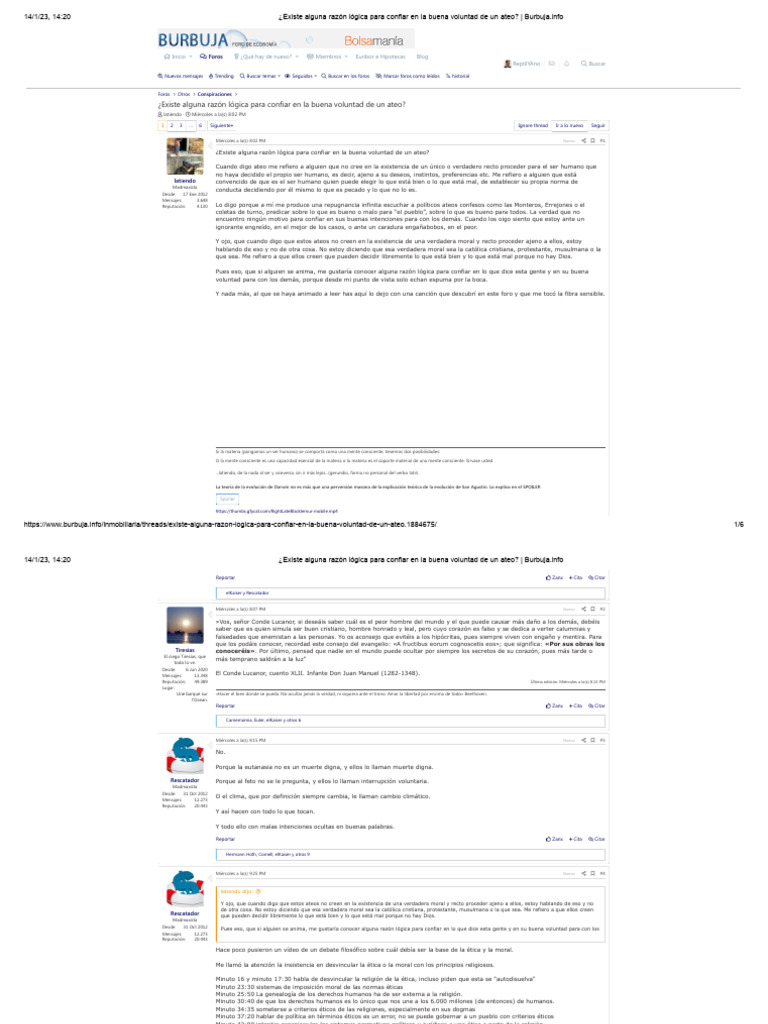 ¿Existe Alguna Razón Lógica para Confiar en La Buena Voluntad de Un Ateo - Burbuja - Info PARA ...