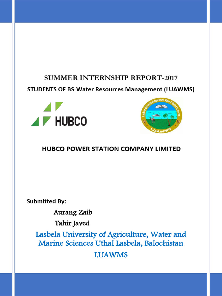 Internship Report HUBCO-2017 - 2 | PDF