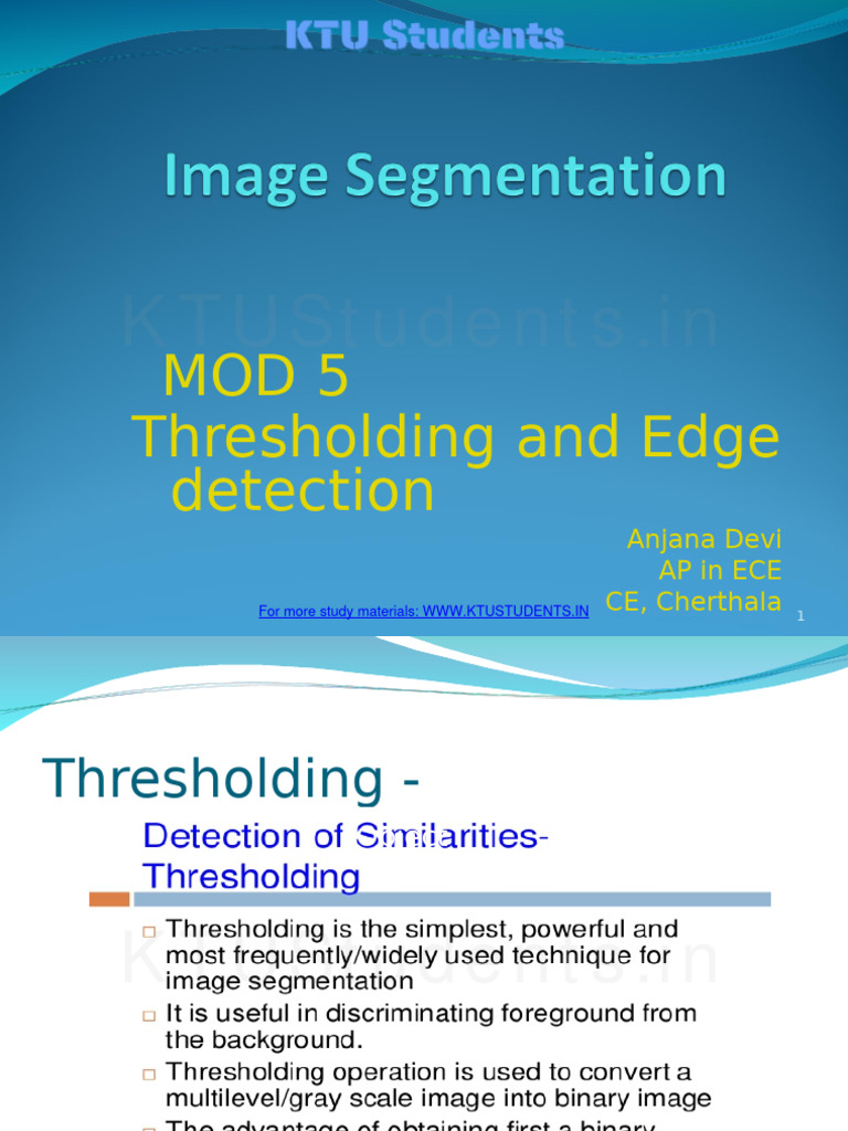 DIP Mod 5 - Cec Notes - Ktustudents - in | PDF