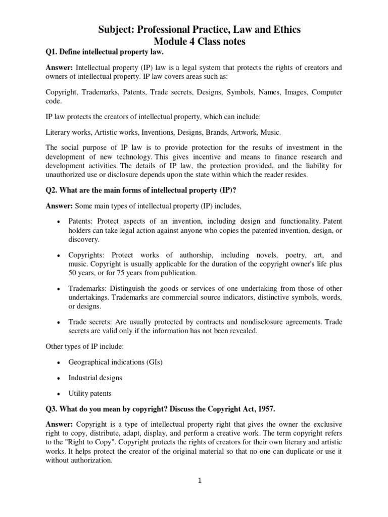 Professional Practice, Law and Ethics (Module 4) | PDF