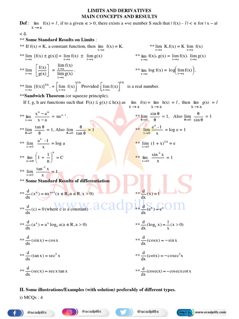 Limits And Derivatives Pdf Mathematical Analysis Functions And Mappings