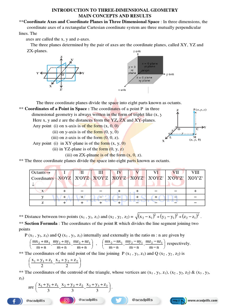 3-Dimensional Geometry | PDF | Teaching Methods & Materials