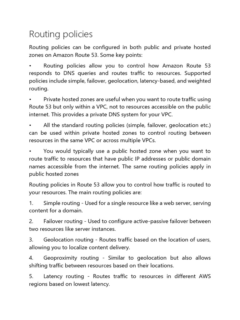 Route53 RoutingPolicies | PDF | Domain Name System | Routing