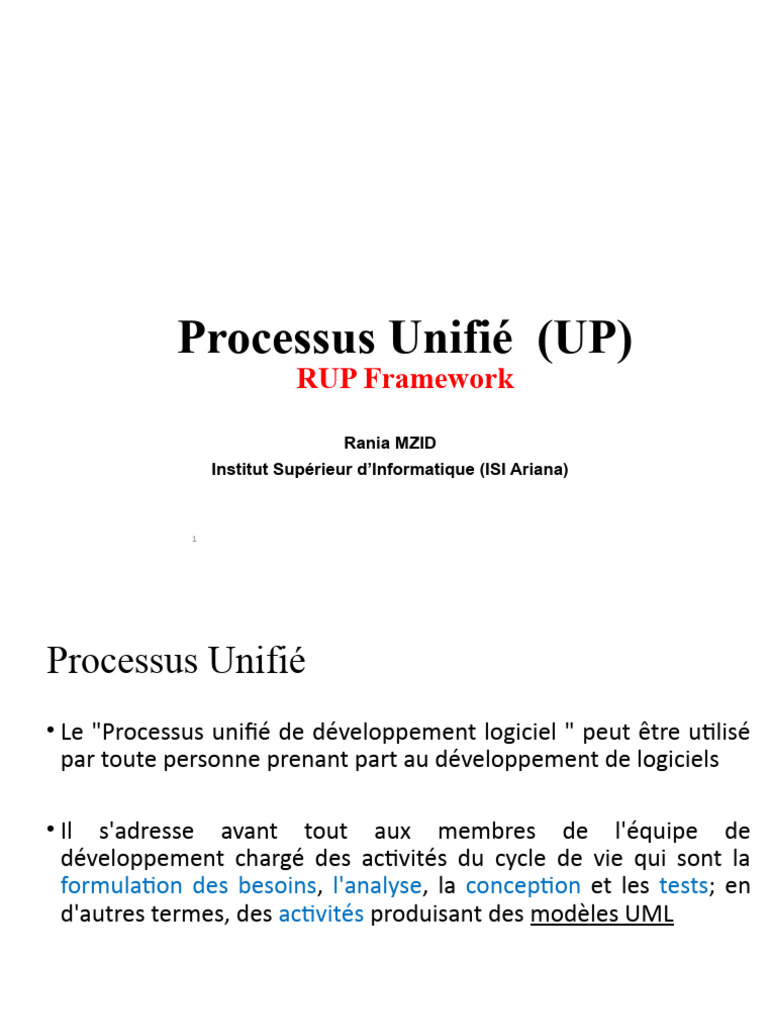 Processus Unifié en Développement Logiciel | PDF | Programmation ...