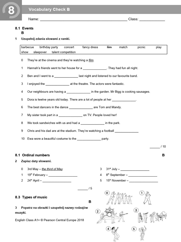 EC - A1P - Vocabulary Check 8B | PDF
