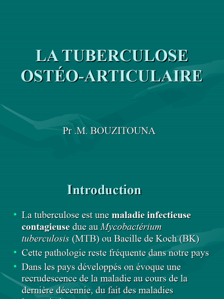 03orthopedie5an 2016 Tuberculose Osteo-Articulaire-Bouzitouna | PDF