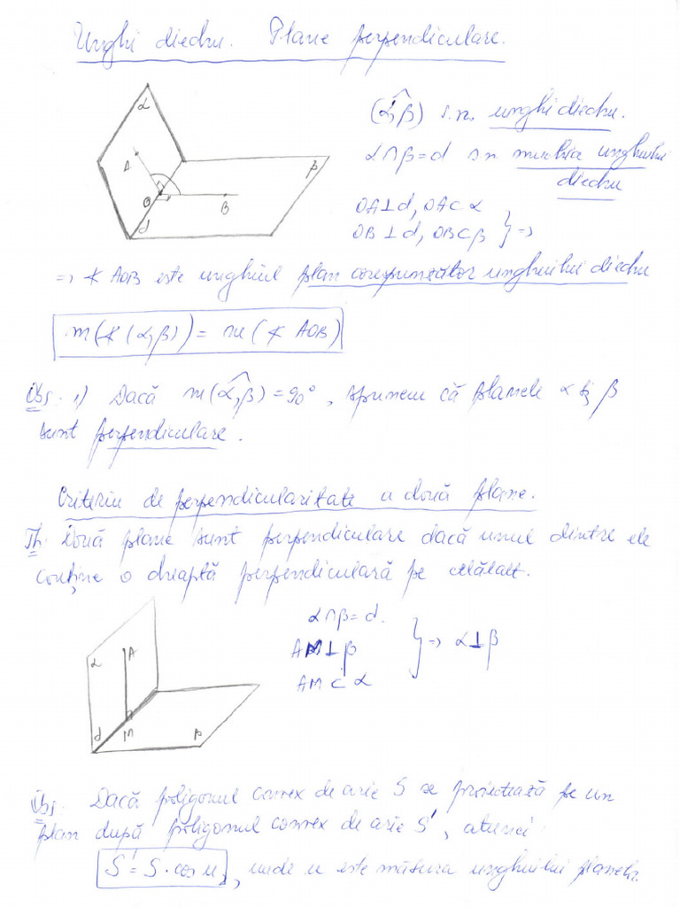 Unghi Diedru Plane Perpendiculare | PDF