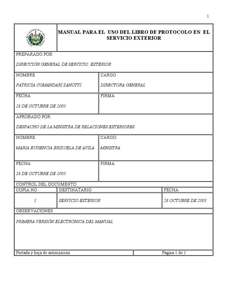 Manual de Protocolo Notarial en El Salvador | PDF | Cónsul ...