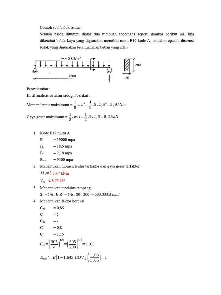 Contoh Soal Balok Lentur | PDF