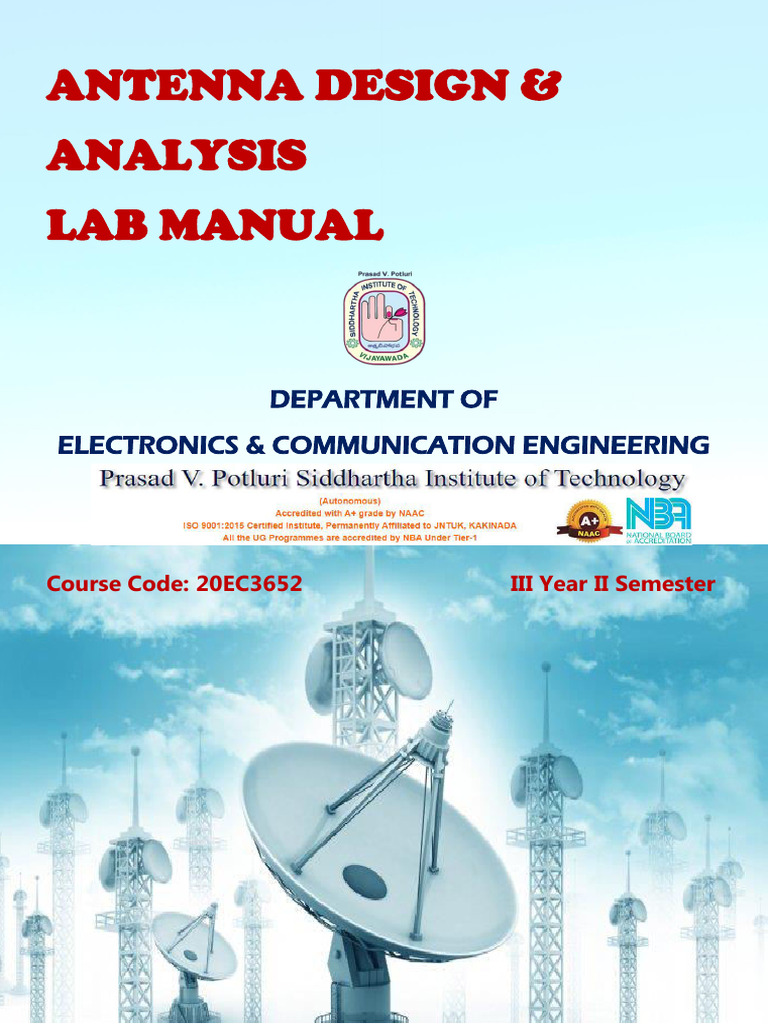 Antenna Design Lab Manual ECE | PDF | Antenna (Radio) | Waveguide