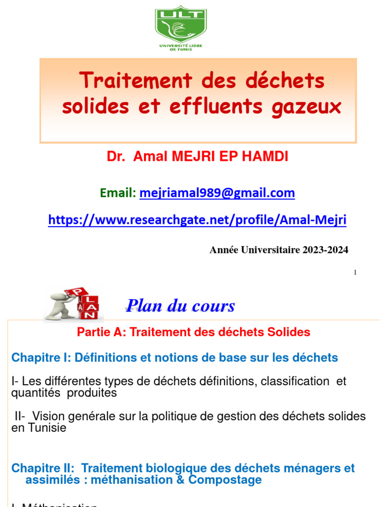 Traitement Des Dã©chets Solides Et Effluents Gazeux Part 1 | PDF