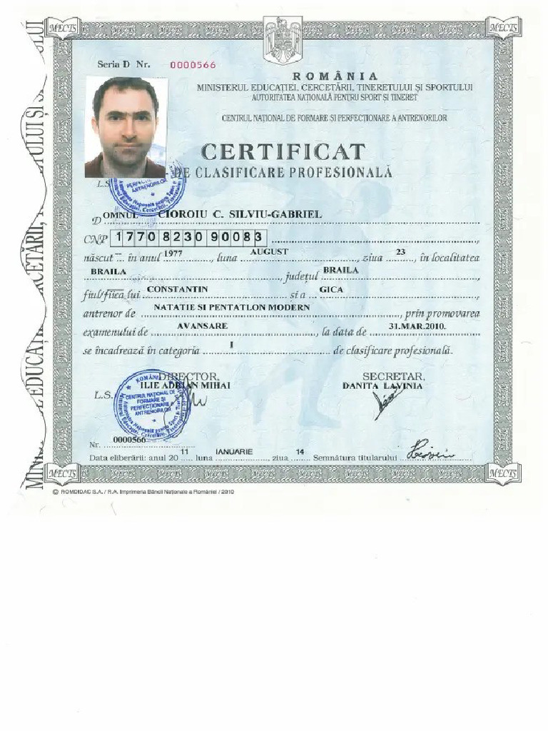 Certificat de Absolvire | PDF