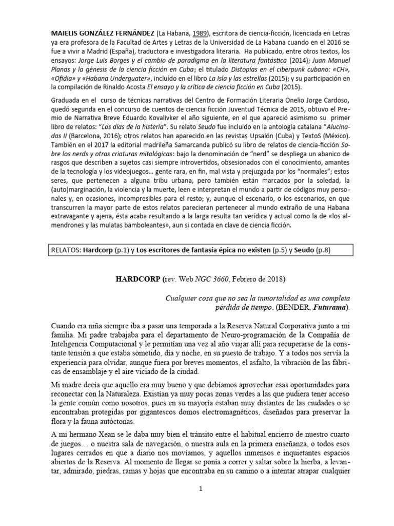 GONZALEZ FERNANDEZ, Maielis-3 Cuentos de CF | PDF
