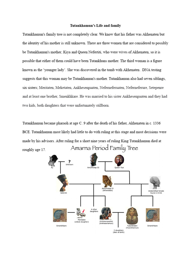 Ancient History - Tutankhamun's Family Tree | PDF | Tutankhamun ...