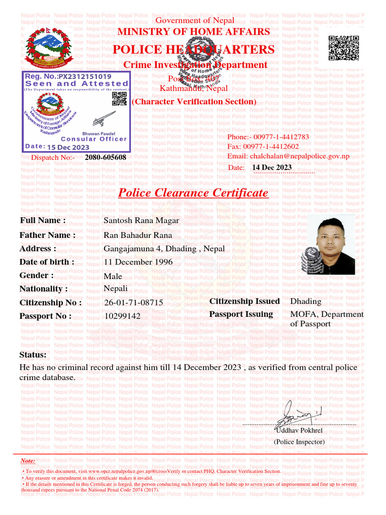 Santosh Rana Magar Police Report.... | PDF