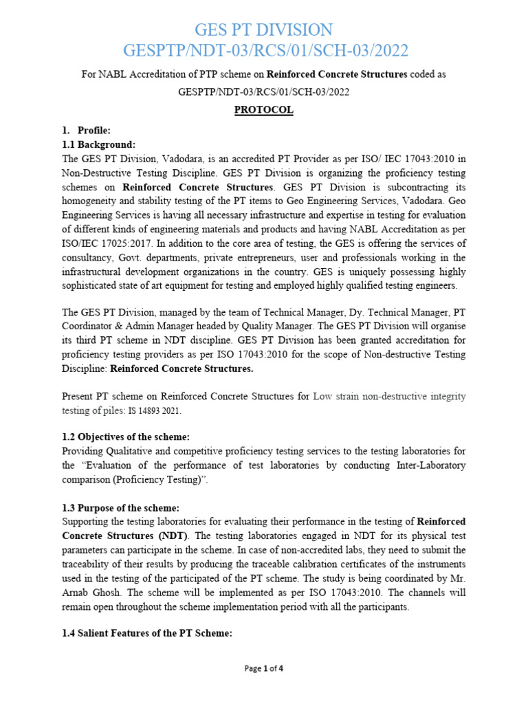 GES PT Division Proficiency Testing Scheme | PDF | Nondestructive ...