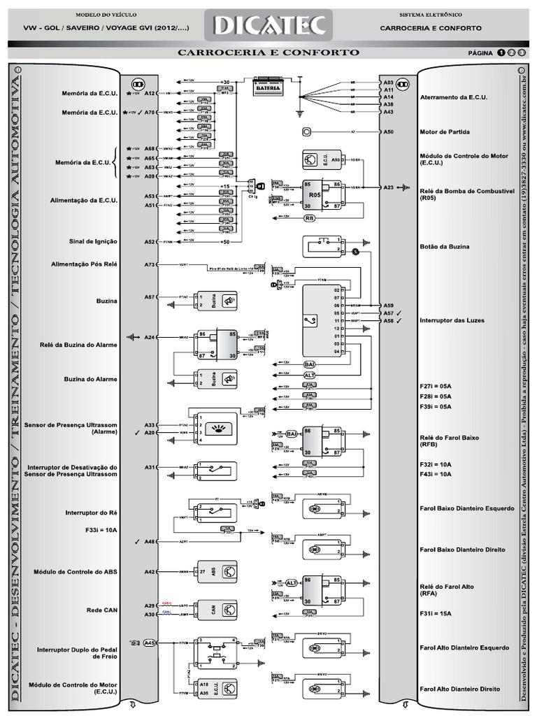 Manual VW Voyage 1.6 8v Marelli 9gv 2012 2016 Modulo Carroceria Pinout ...