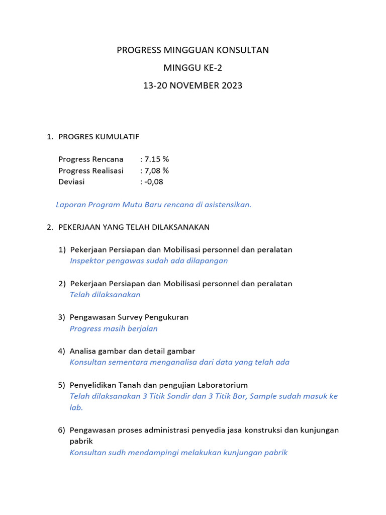 Revisi - Progress Minggu 2 | PDF