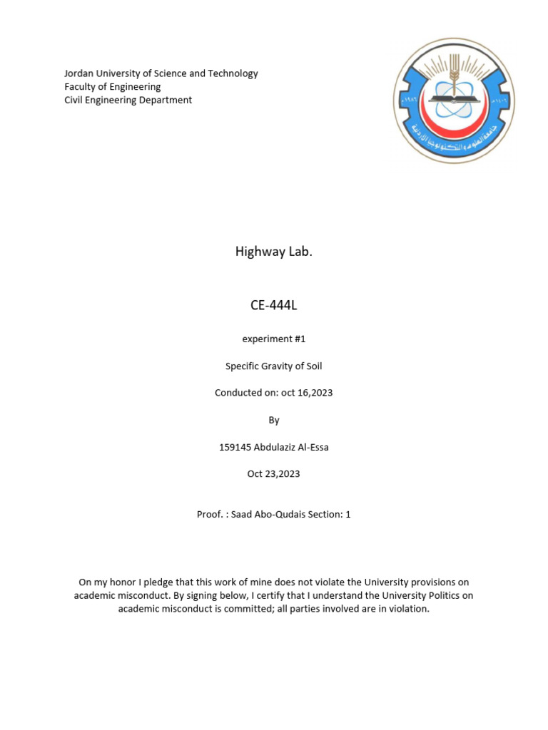 Highway Lab | PDF | Physical Sciences | Metrology
