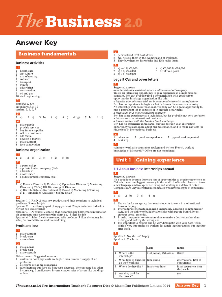 Business English 2 0 Pre Intermediate Student's Bo 231226 073501 | PDF ...