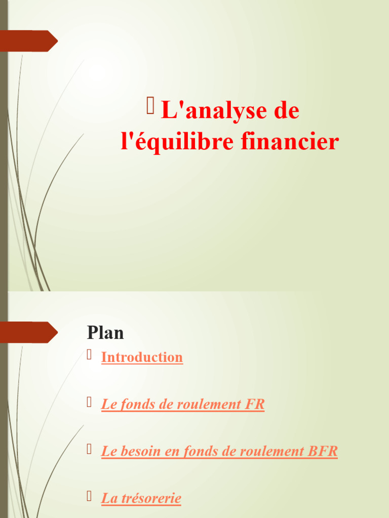 Chapitre III-analyse de L'équilibre Financier | PDF | Fonds de roulement | Bilan comptable