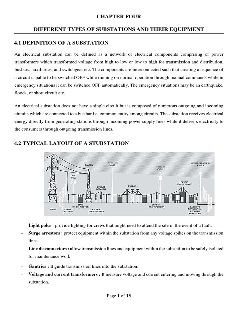 CHAPTER 4 (Substations) | PDF | Electrical Substation | Electric Power ...