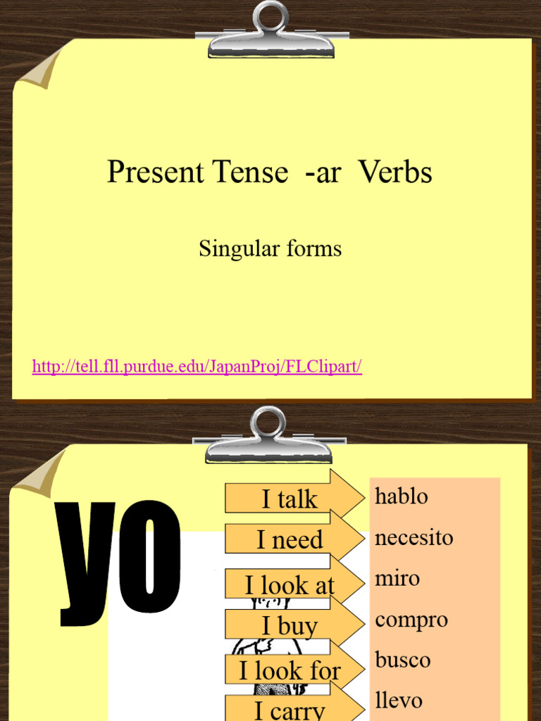 El Presente Los Verbos Ar | PDF | Ropa | Moda