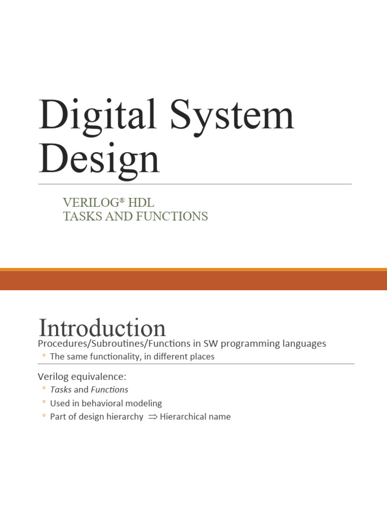 08 Verilog Tasks And Functions Pdf Parameter Computer Programming Hardware Description 3601