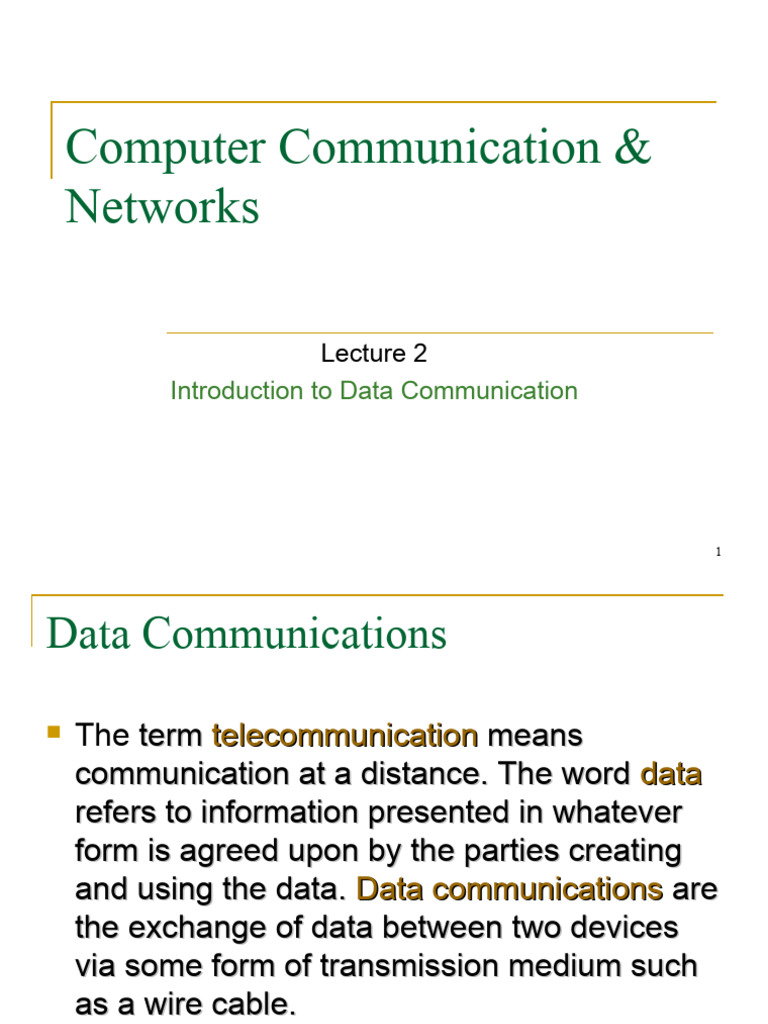 Lecture 2 Introduction To Computer Networks B | PDF