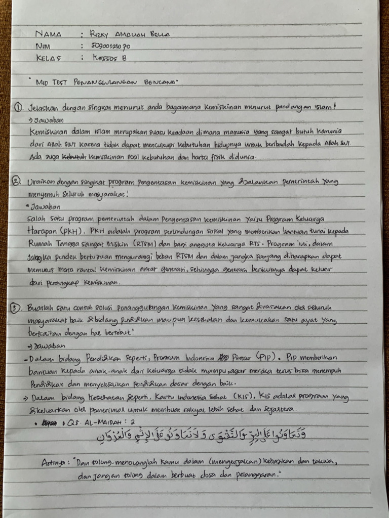Rizky Amaliah Bella - Mid Test | PDF