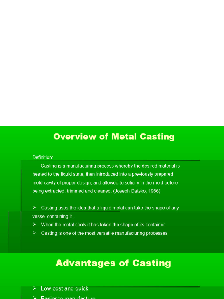 Overview of Metal Casting | PDF | Art | Technology & Engineering