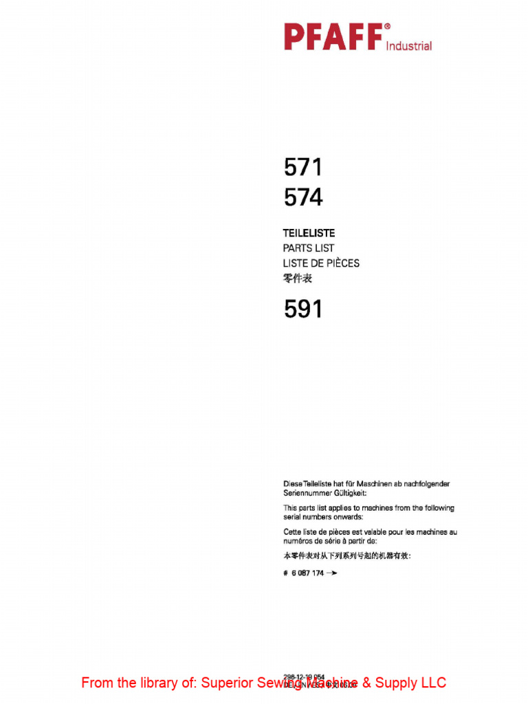 Pfaff 571, 574, 591 | PDF