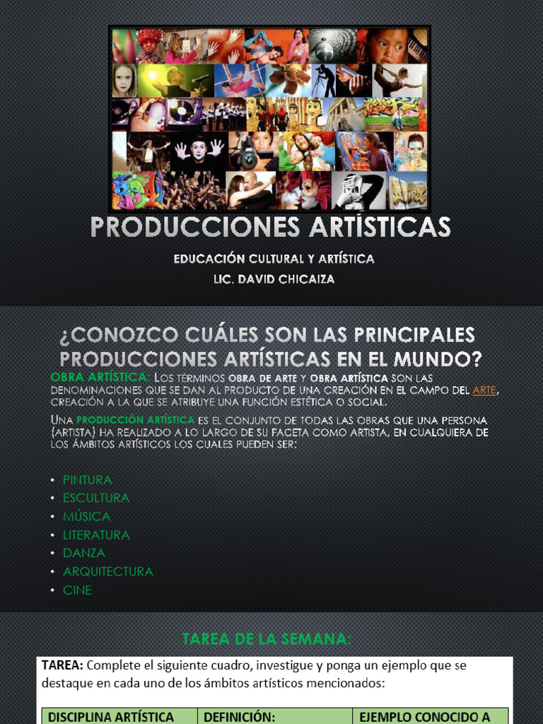 Principales Producciones Artísticas | PDF