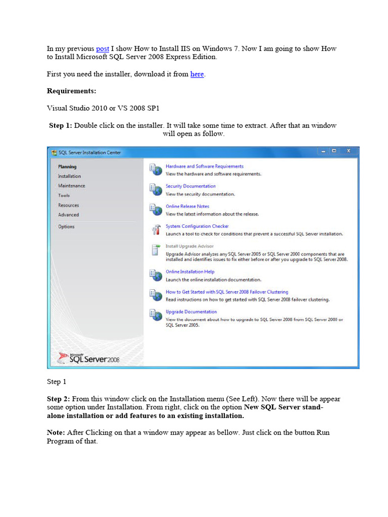 SQL Installation | PDF | Computers | Technology & Engineering