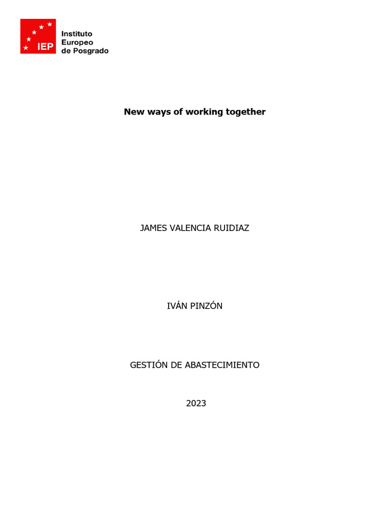 New Ways of Working Together | PDF